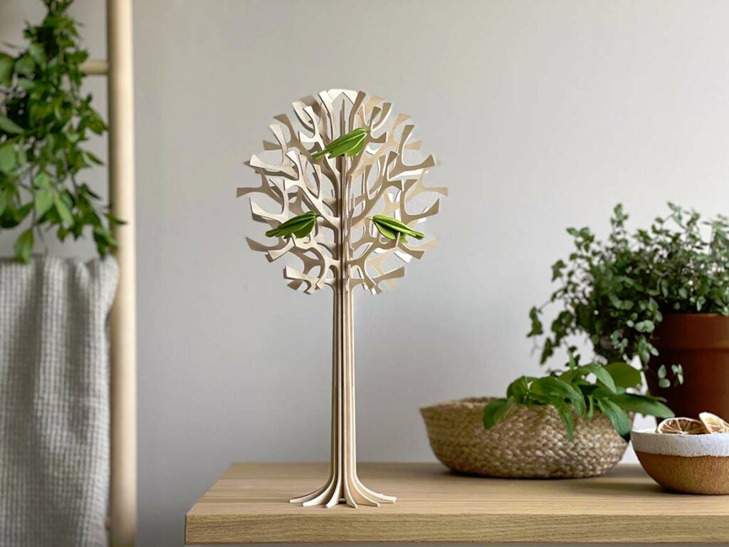 Lovi Tree with Minibirds 34 cm, natural wood - DIY-Bastelset